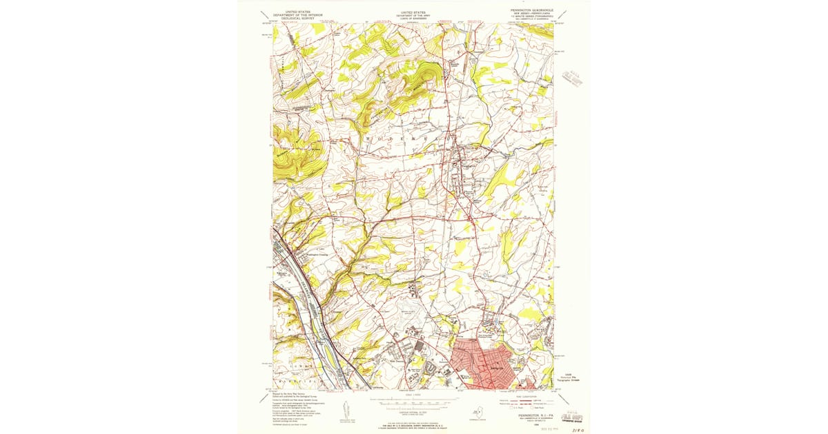 1950s Maps of Yardley, Bucks County | Pastmaps