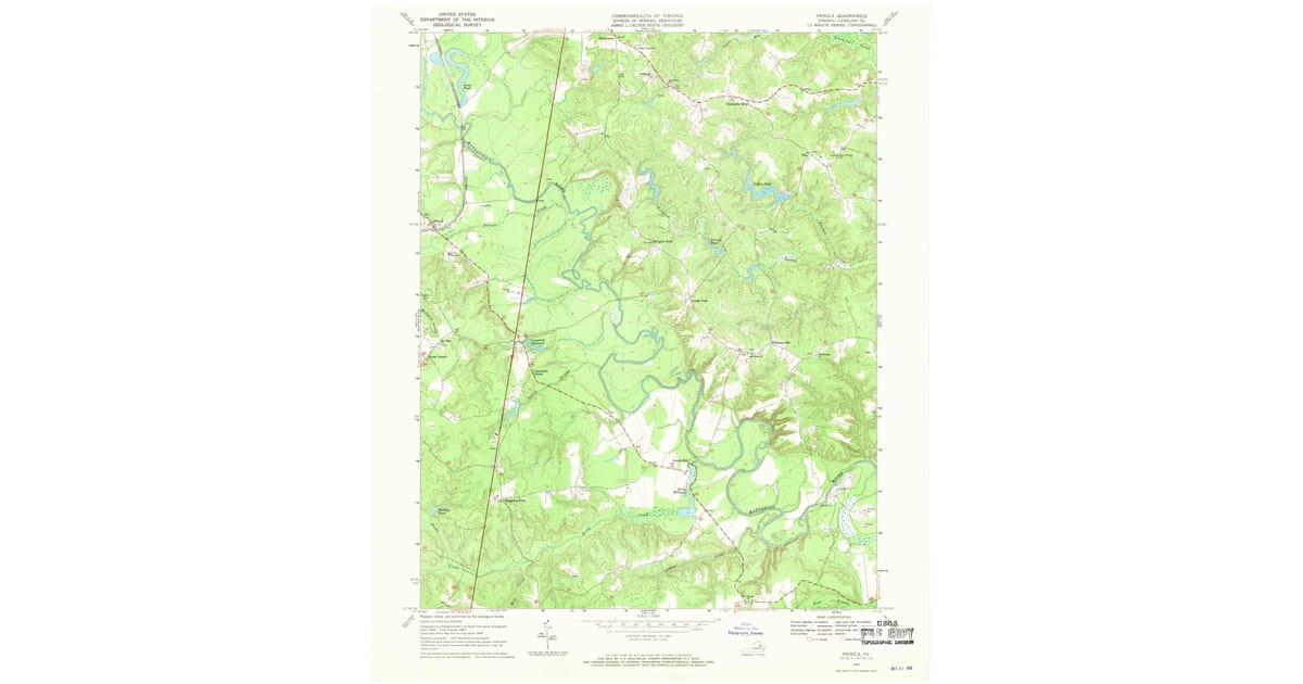 1969 Map of Penola, Caroline County, VA — High-Res | Pastmaps
