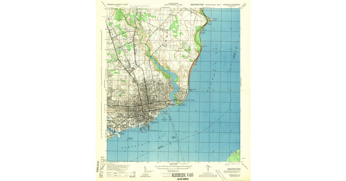 1944 Map of Pensacola, FL — High-Res | Pastmaps