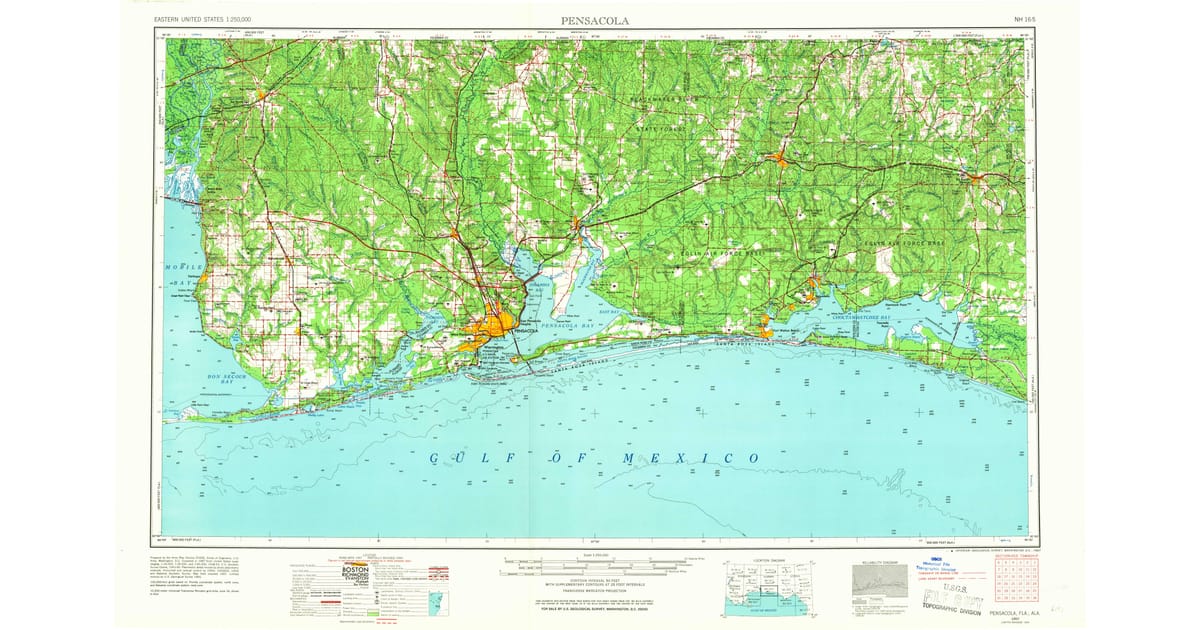 1950s Maps of Santa Rosa Beach, FL | Pastmaps