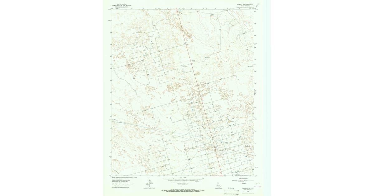 1964 Map of Penwell SW, Crane County, TX — High-Res | Pastmaps