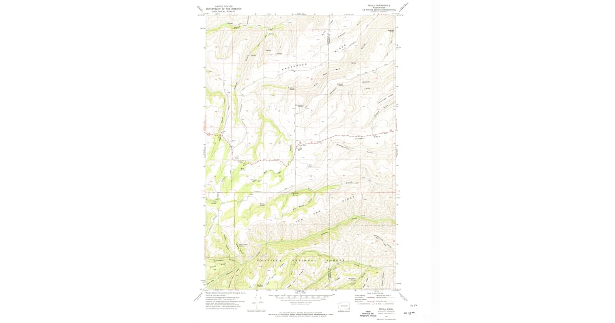 1971 Map of Peola, Garfield County, WA — High-Res | Pastmaps