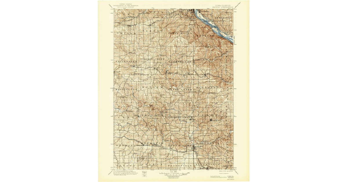1901 Map of Peosta, IA — High-Res, 1944 Print | Pastmaps