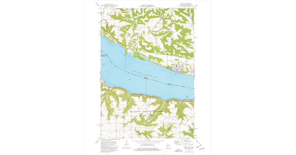 1974 Map of Pepin, WI — High-Res | Pastmaps