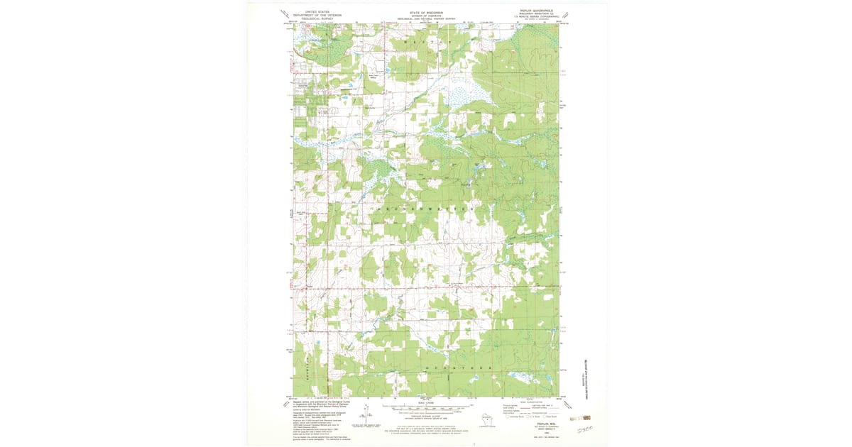1982 Map of Peplin, Marathon County, WI — High-Res | Pastmaps