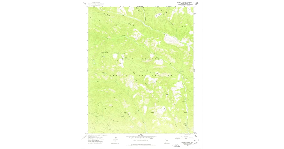 1977 Map of Pepper Canyon, Navajo County, AZ — High-Res | Pastmaps