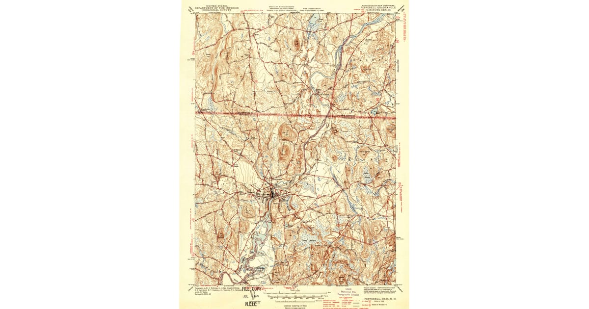 1944 Map of Pepperell, Middlesex County, MA — High-Res | Pastmaps