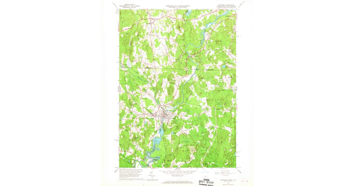 1965 Map of Pepperell, Middlesex County, MA — High-Res | Pastmaps
