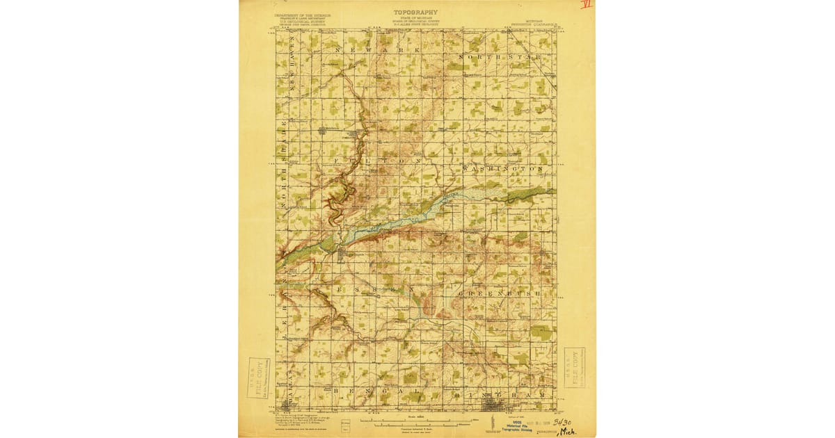 1918 Map of Perrinton, MI — High-Res | Pastmaps