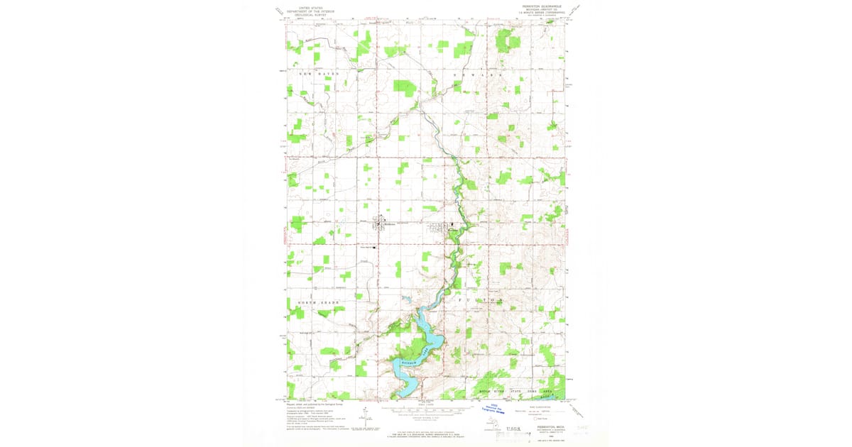 1965 Map of Perrinton, MI — High-Res | Pastmaps
