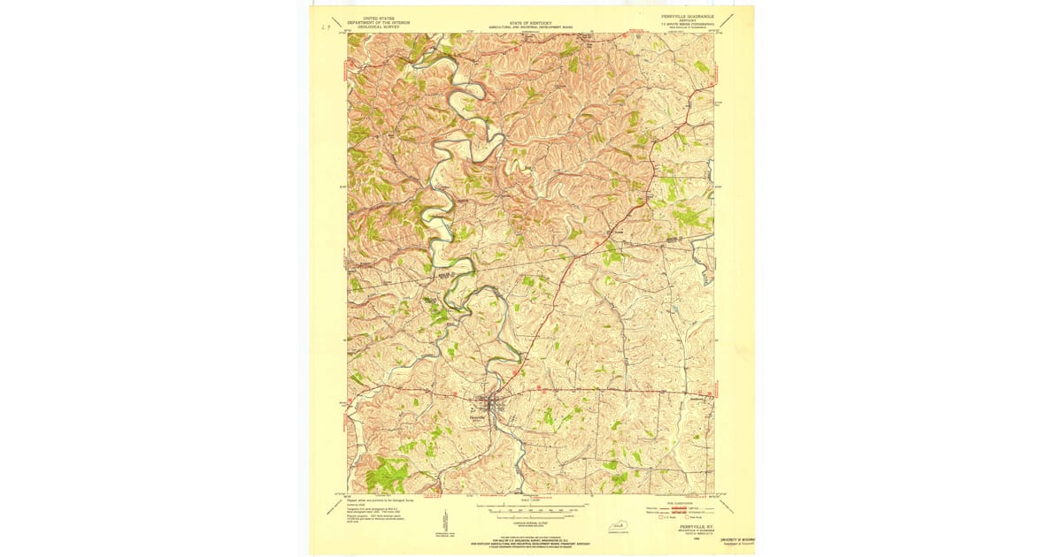 1952 Map of Perryville, KY — High-Res | Pastmaps