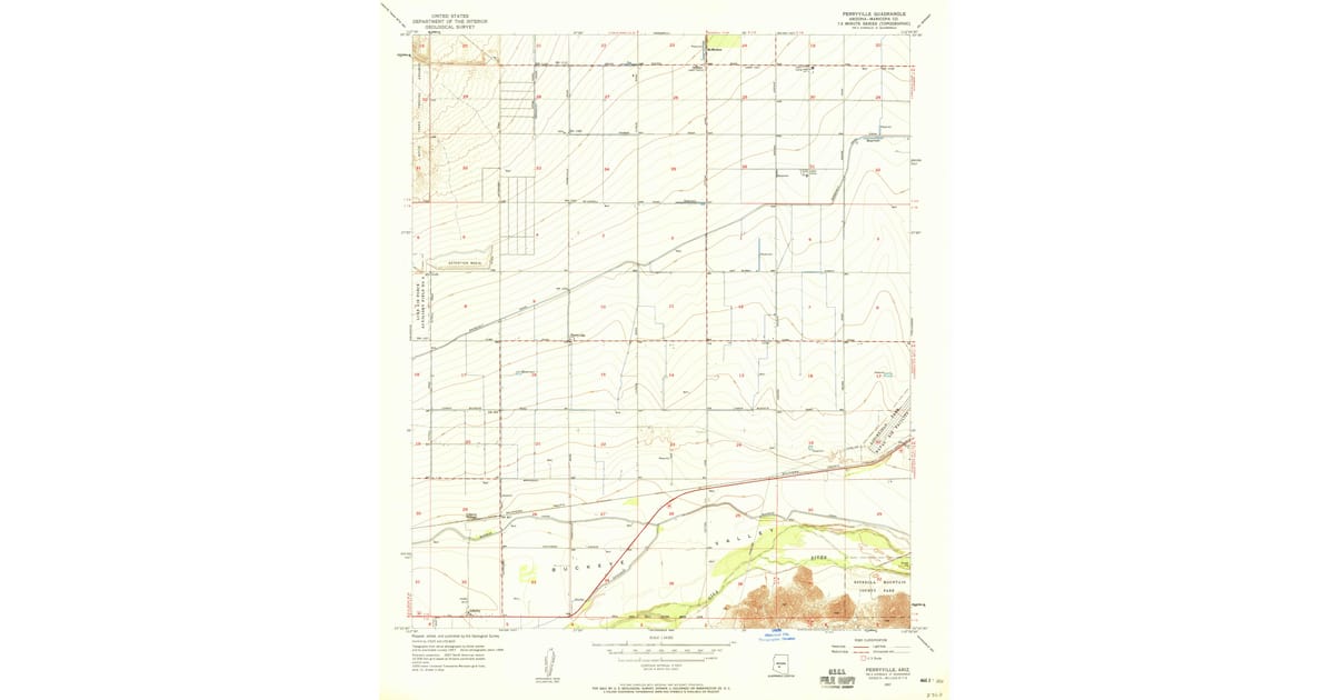 1957 Map of Perryville, Maricopa County, AZ — High-Res | Pastmaps