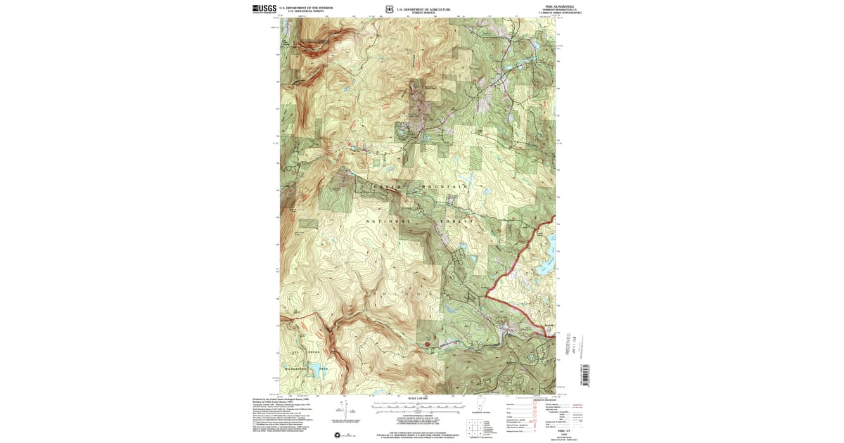1997 Map of Peru, Bennington County, VT — High-Res | Pastmaps