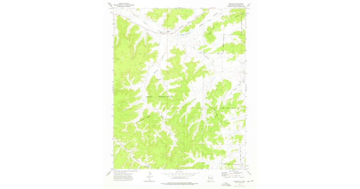 1972 Map of Pescado, McKinley County, NM — High-Res | Pastmaps