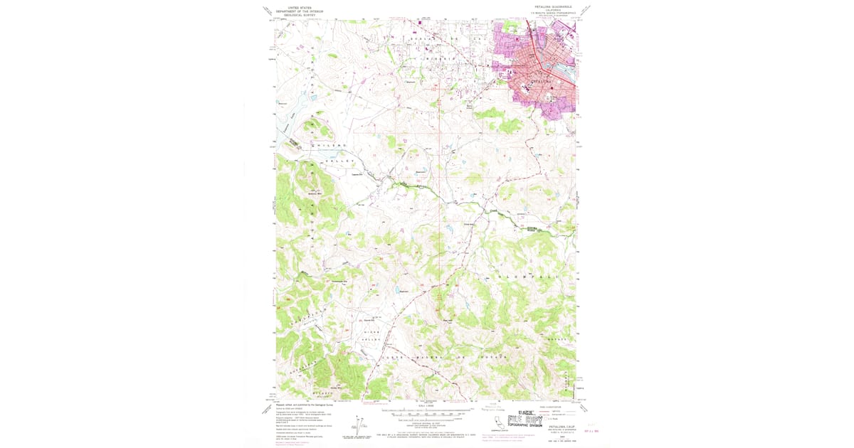 1954 Map of Petaluma, CA — High-Res | Pastmaps