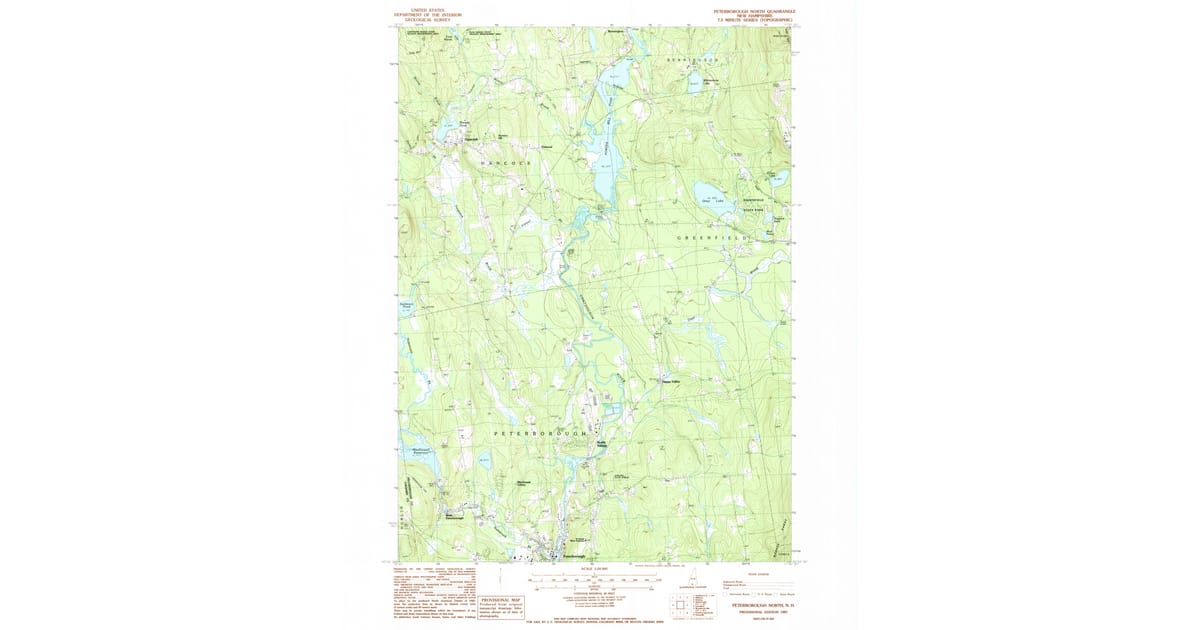 1987 Map of Peterborough North, Hillsborough County, NH — High-Res ...