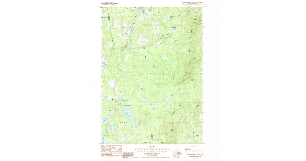 1987 Map of Peterborough South, Hillsborough County, NH — High-Res ...