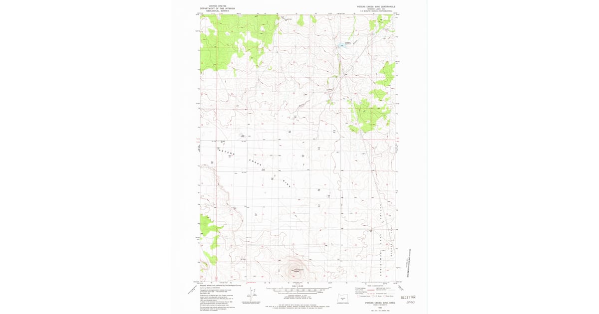 1982 Map of Peters Creek Sink, Lake County, OR — High-Res | Pastmaps