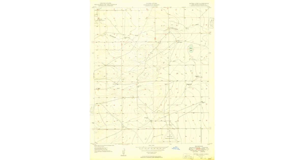 1949 Map of Peters Lake, Chaves County, NM — High-Res | Pastmaps