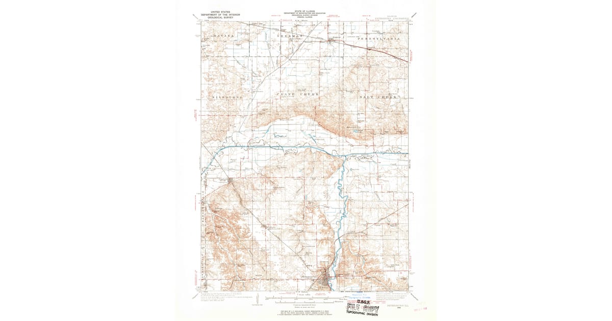 1933 Map of Petersburg, IL — High-Res | Pastmaps