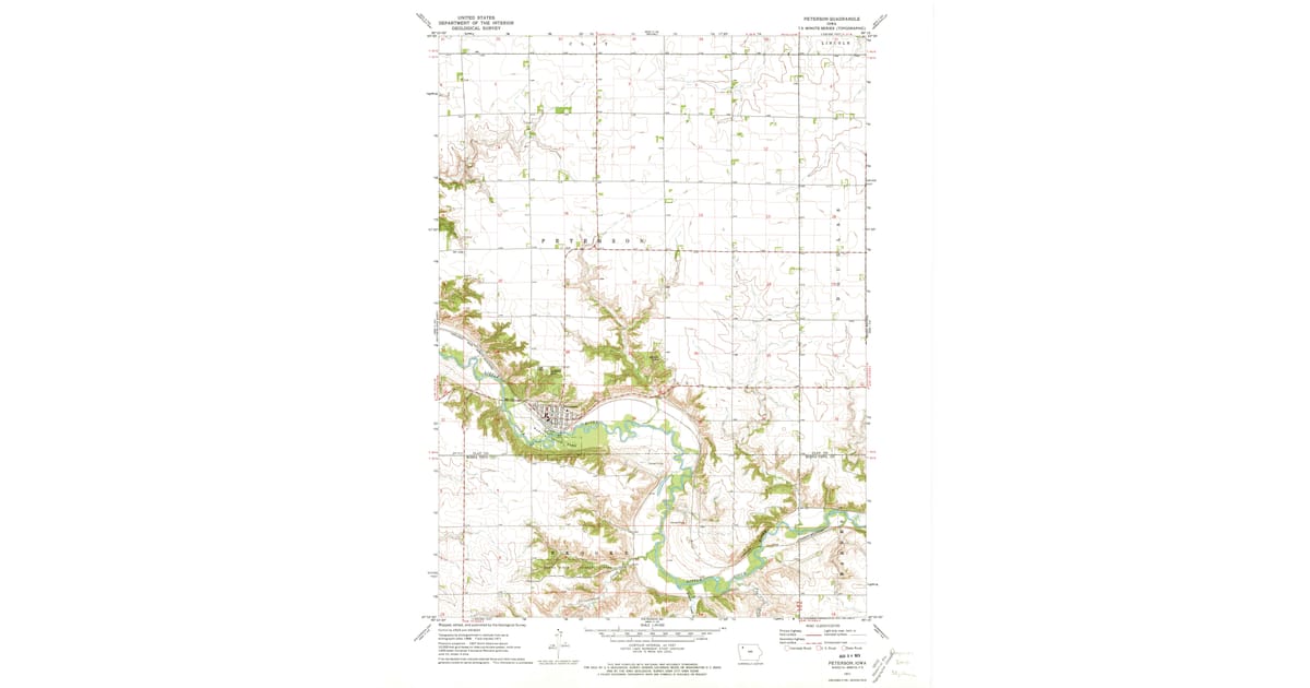 1971 Map of Peterson, IA — High-Res | Pastmaps