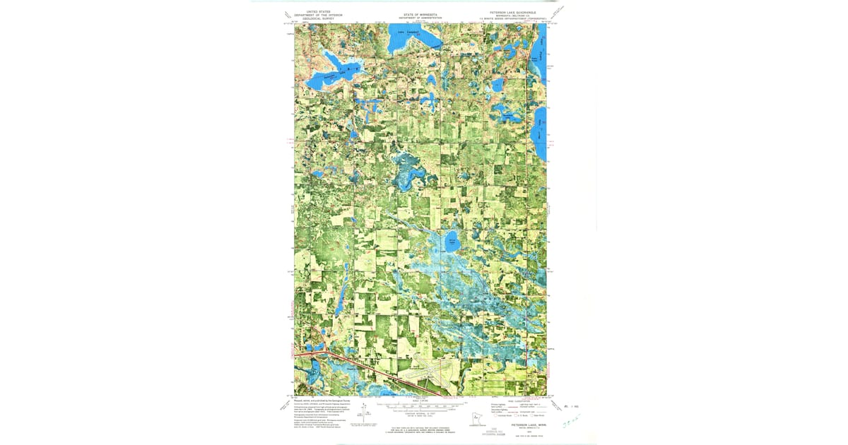 1972 Map of Peterson Lake, Beltrami County, MN — High-Res | Pastmaps