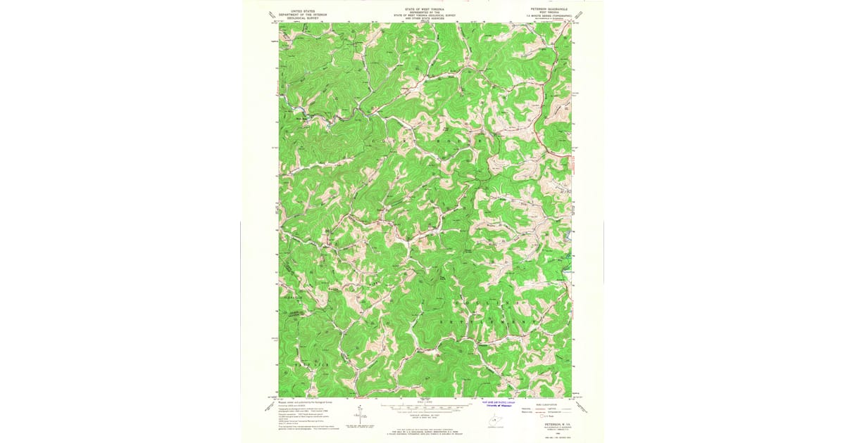 1966 Map of Peterson, Lewis County, WV — High-Res | Pastmaps
