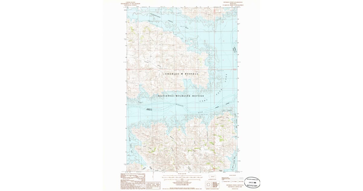 1985 Map of Peterson Point, Valley County, MT — High-Res | Pastmaps
