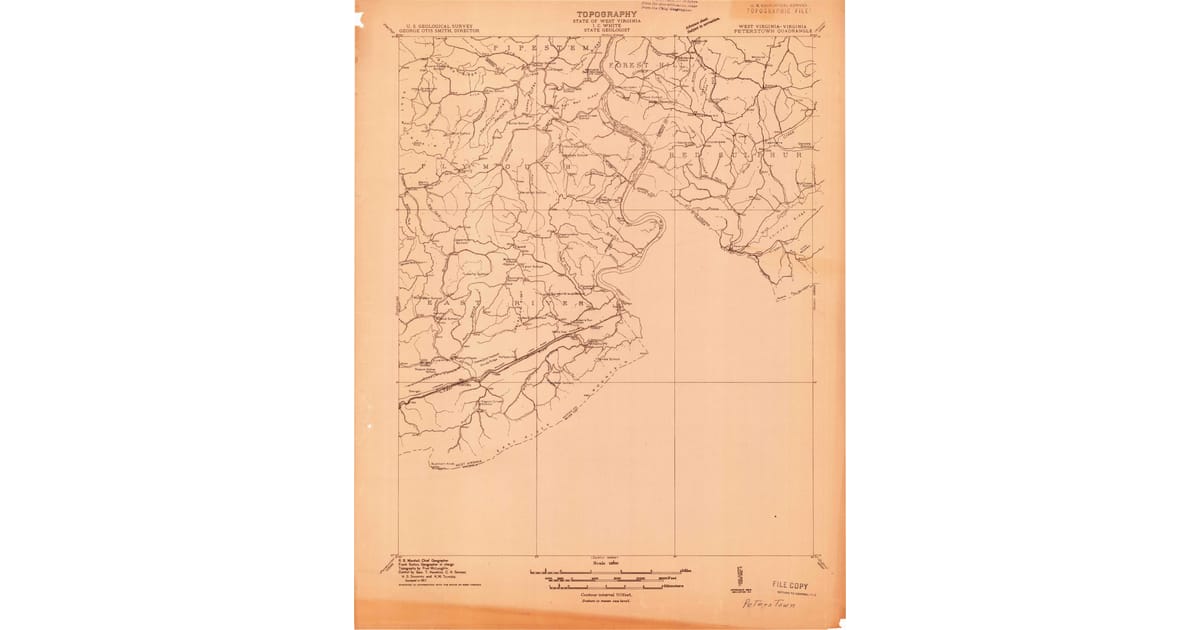 1913 Map of Peterstown, WV — High-Res | Pastmaps