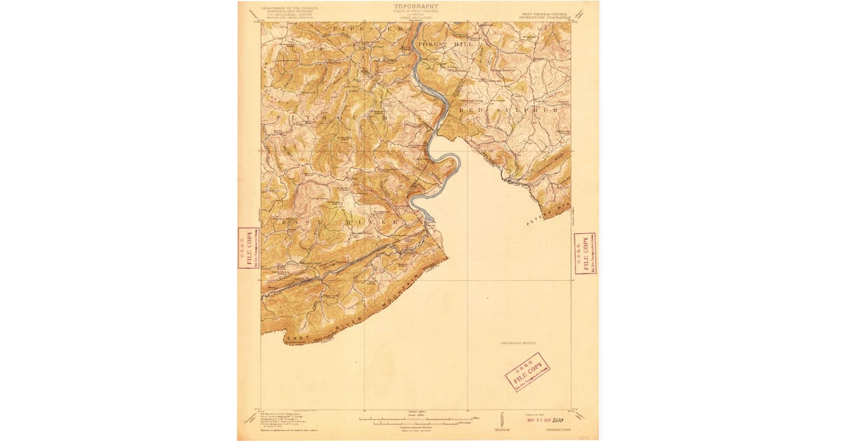1916 Map of Peterstown, WV — High-Res | Pastmaps