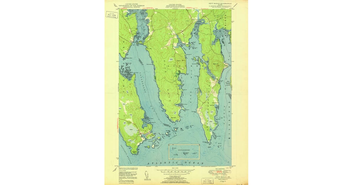 1950 Map of Petit Manan, Washington County, ME — High-Res | Pastmaps