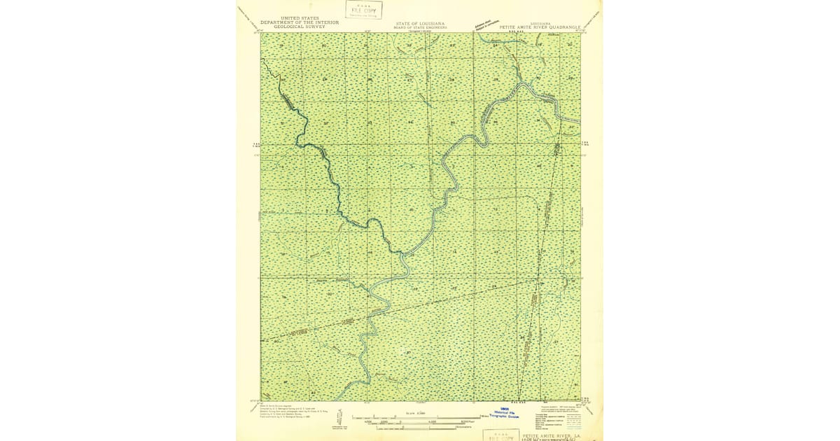 1946 Map of Petite Amite River, Ascension Parish, LA — High-Res | Pastmaps