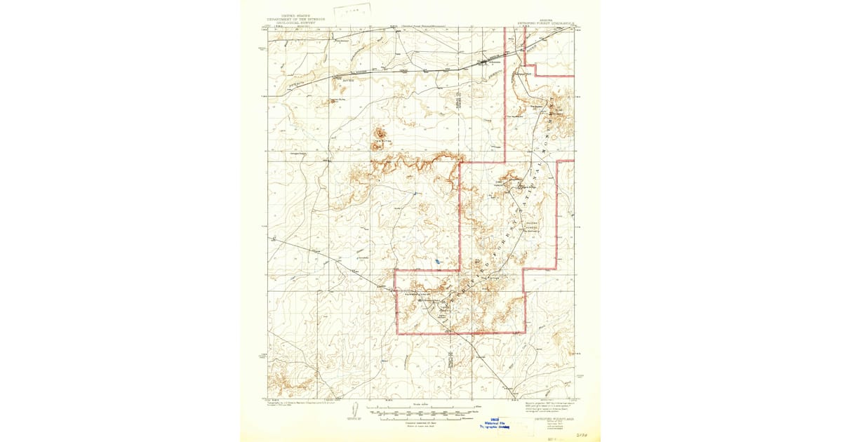 1912 Map of Petrified Forest, Navajo County, AZ — High-Res, 1947 Print ...