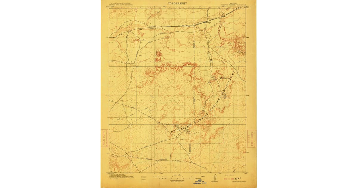 1912 Map of Petrified Forest, Navajo County, AZ — High-Res | Pastmaps