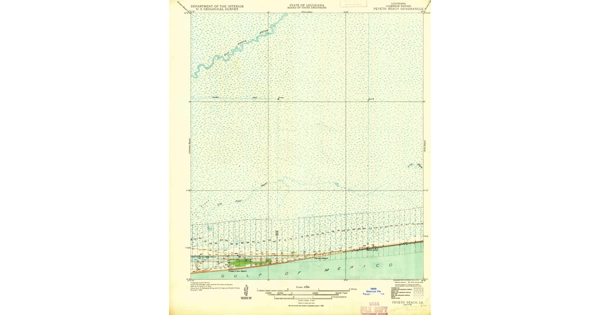 1935 Map of Peveto Beach, Cameron Parish, LA — High-Res | Pastmaps