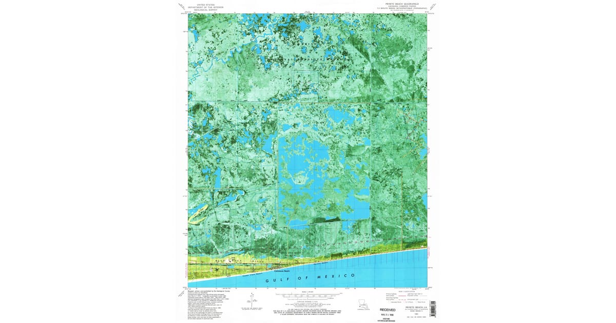 1982 Map of Peveto Beach, Cameron Parish, LA — High-Res | Pastmaps