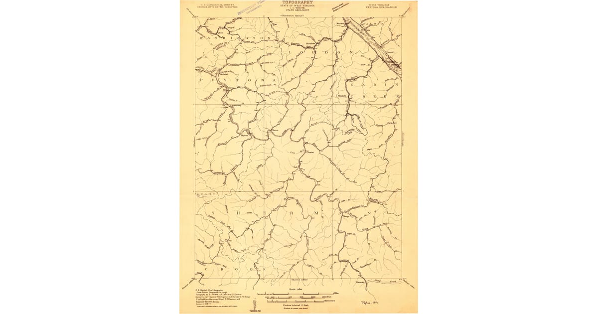 1909 Map of Peytona, Boone County, WV — High-Res | Pastmaps
