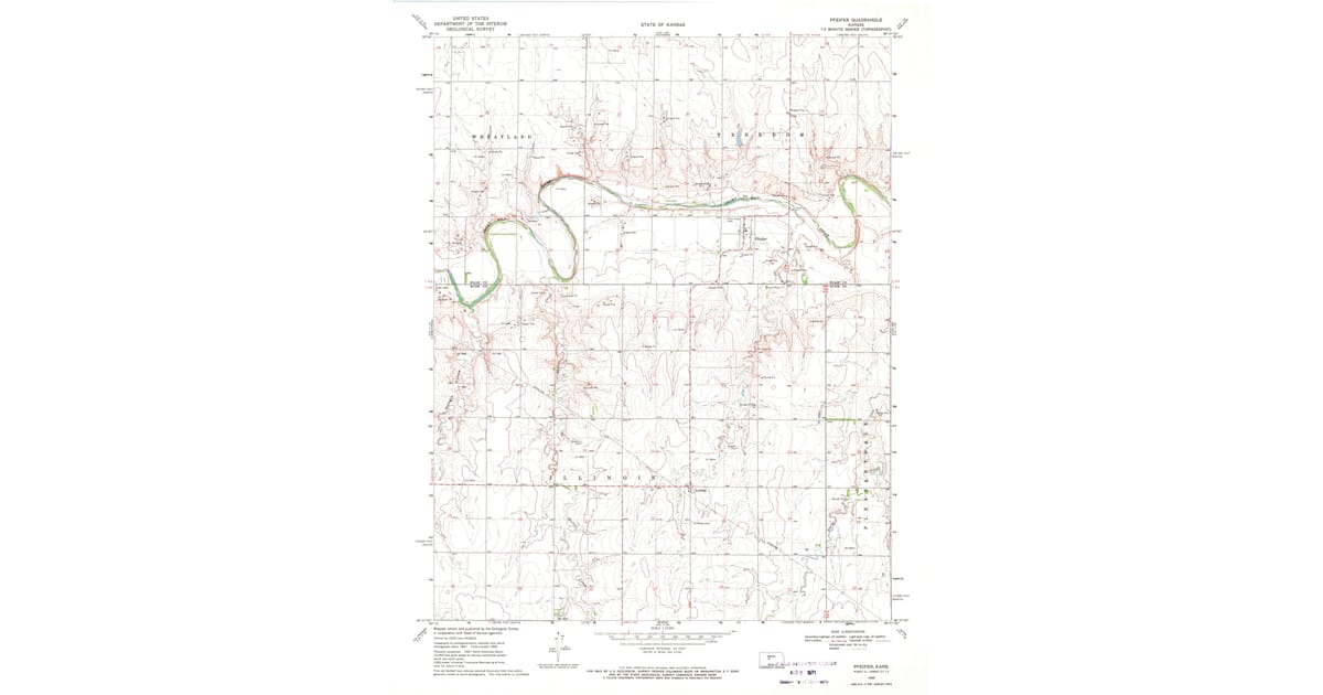 1969 Map of Pfeifer, Rush County, KS — High-Res | Pastmaps