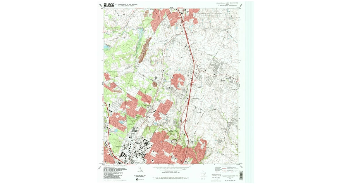 1987 Map of Pflugerville West, Travis County, TX — High-Res | Pastmaps