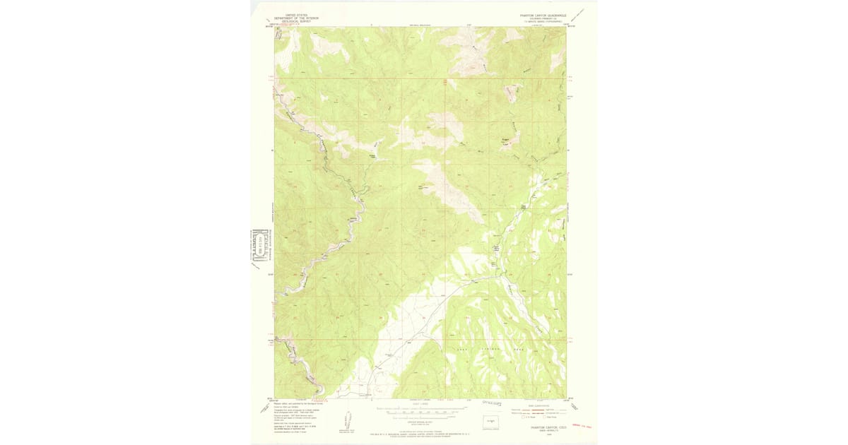 1954 Map of Phantom Canyon, Fremont County, CO — High-Res | Pastmaps