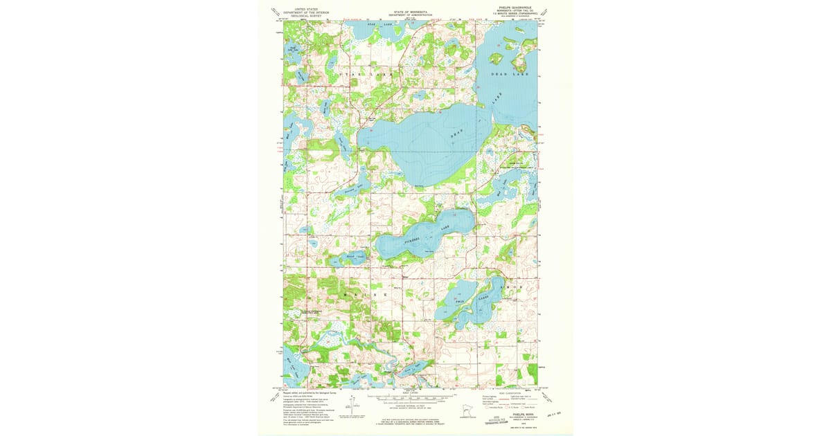 1973 Map of Phelps, Otter Tail County, MN — High-Res | Pastmaps