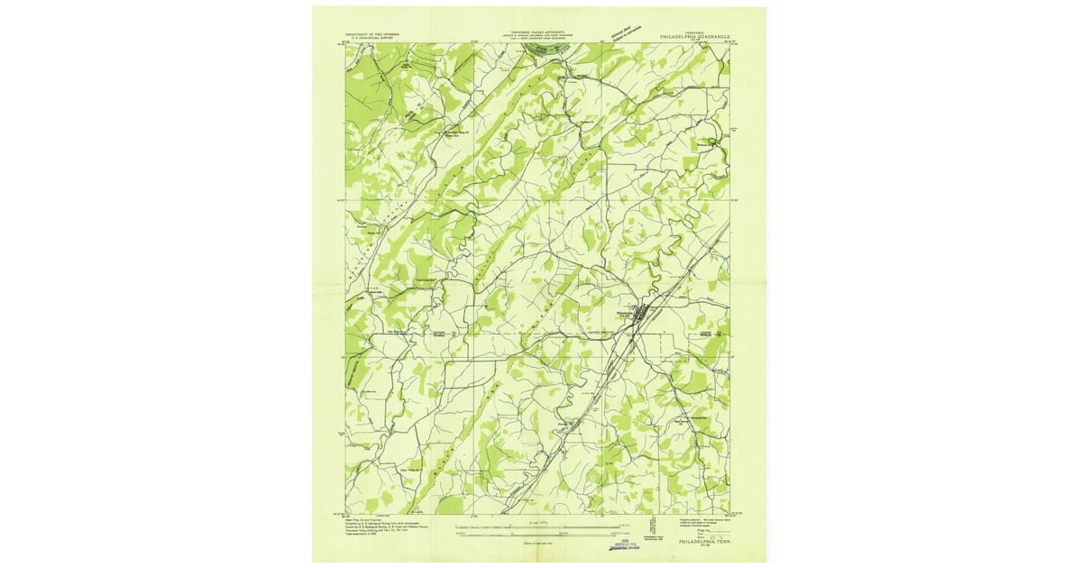 1935 Map of Philadelphia, TN — High-Res | Pastmaps