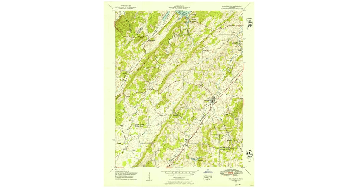 1950s Maps of Loudon, TN | Pastmaps