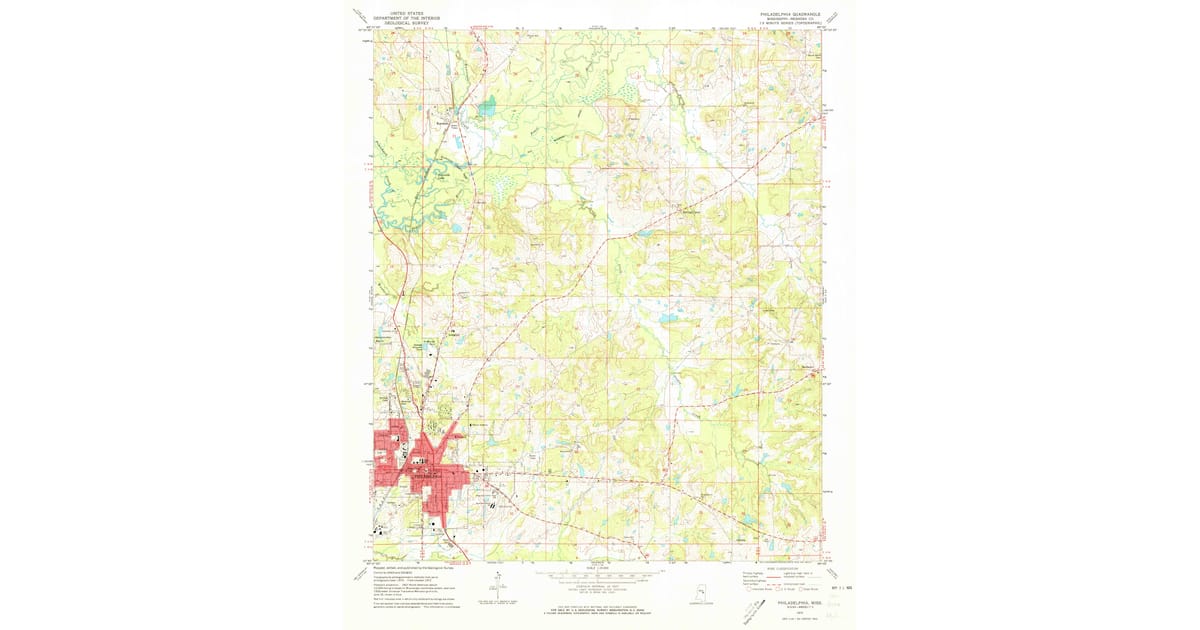 1972 Map of Philadelphia, MS — High-Res | Pastmaps