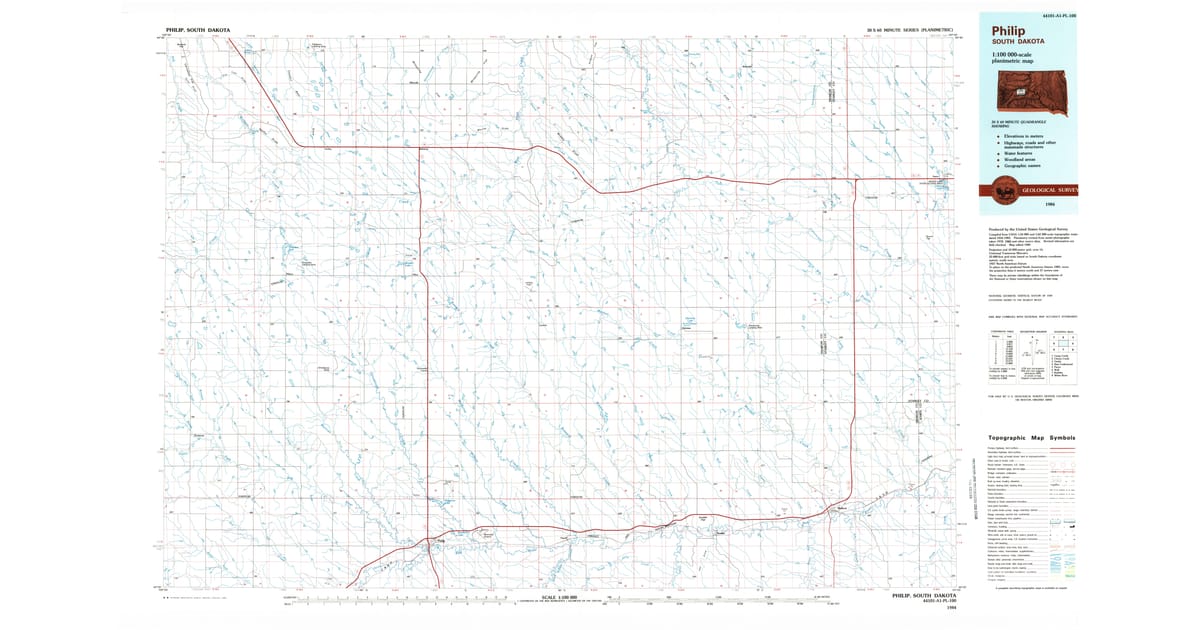 1983 Map of Philip, SD — High-Res | Pastmaps