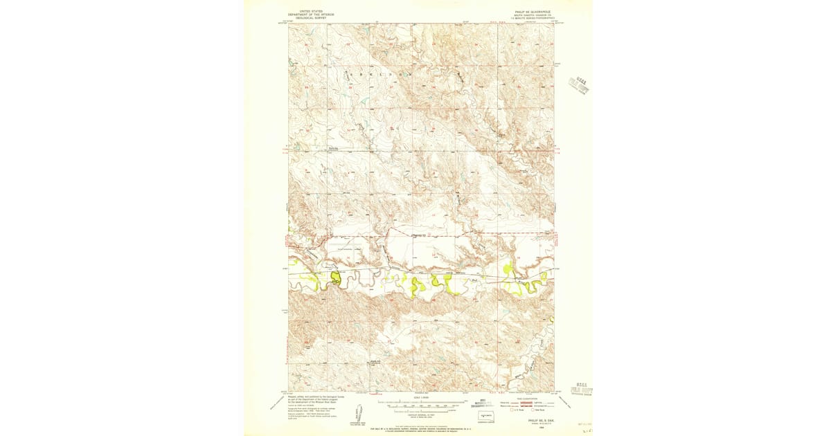 1953 Map of Philip SE, Haakon County, SD — High-Res | Pastmaps