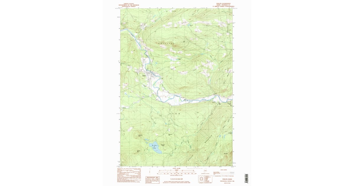 1984 Map of Phillips, Franklin County, ME — High-Res | Pastmaps