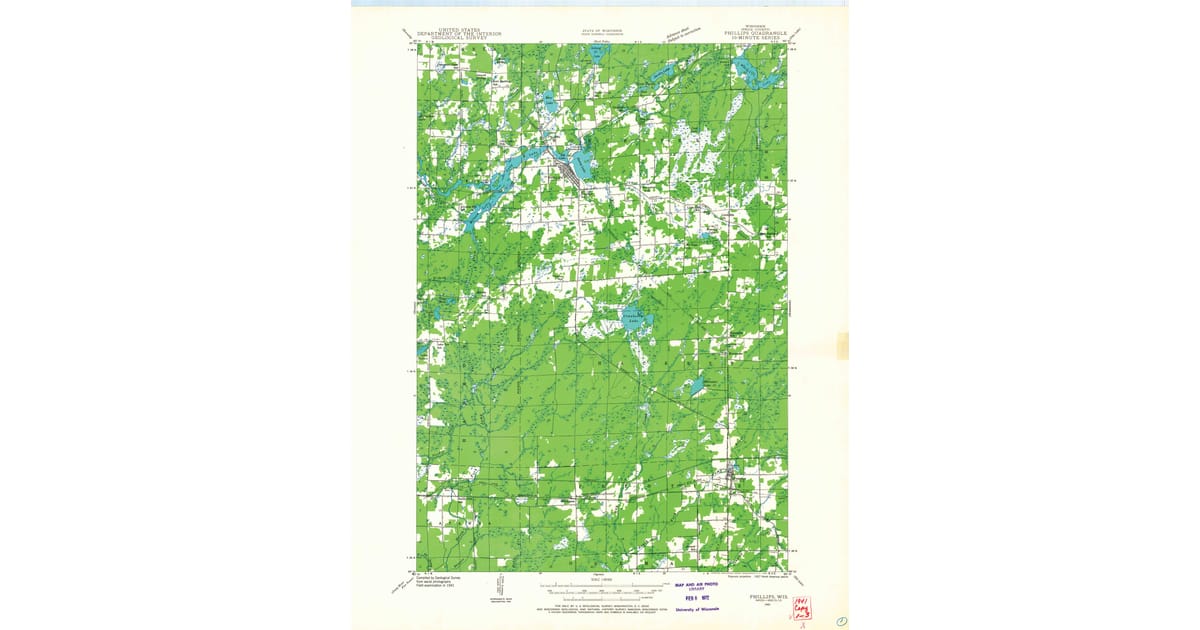 1941 Map of Phillips, WI — High-Res | Pastmaps