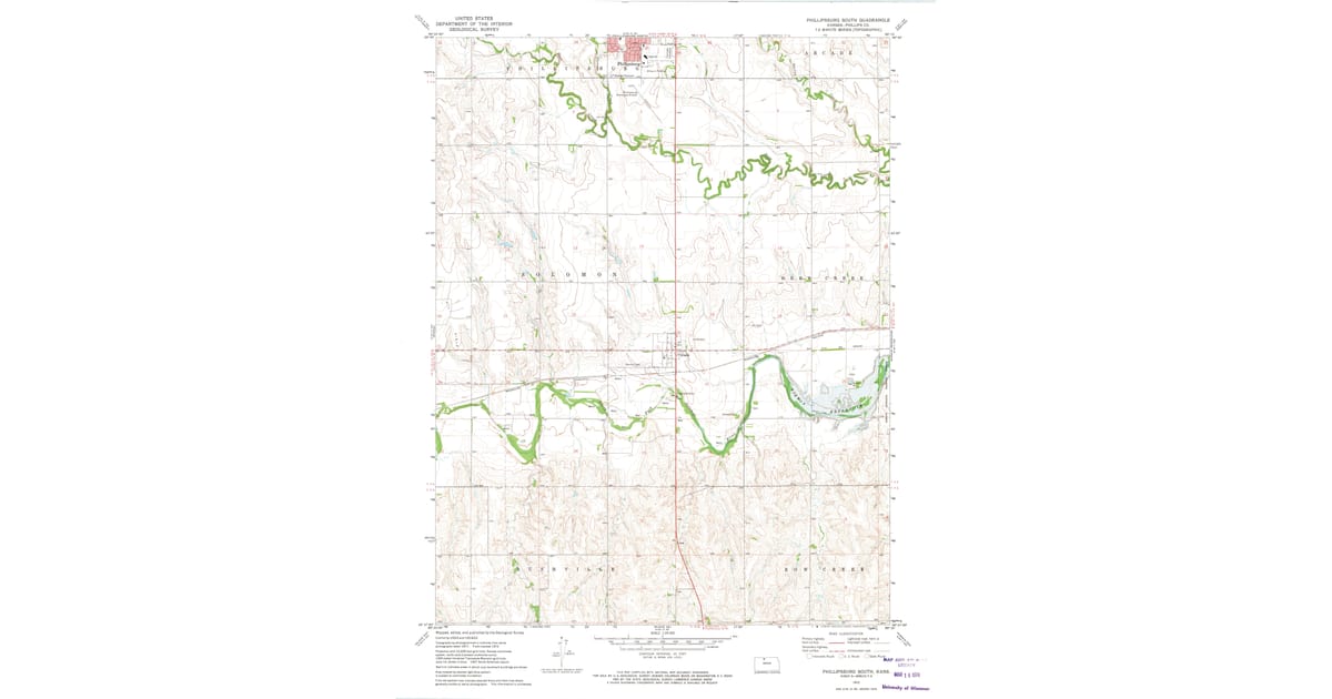 1972 Map of Phillipsburg South, Phillips County, KS — High-Res | Pastmaps