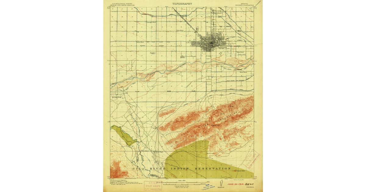 1914 Map of Phoenix, AZ — High-Res | Pastmaps